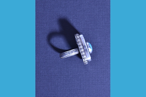 Fossil Turtle and Turquoise Ring